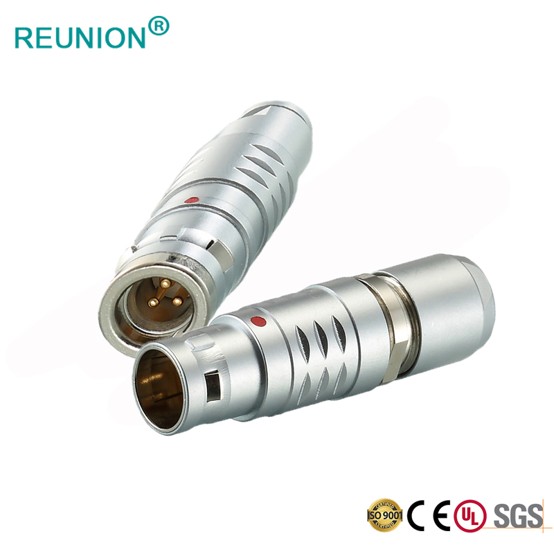 4 pin male solder straight plug circular connector FGG/PGG with wire ...