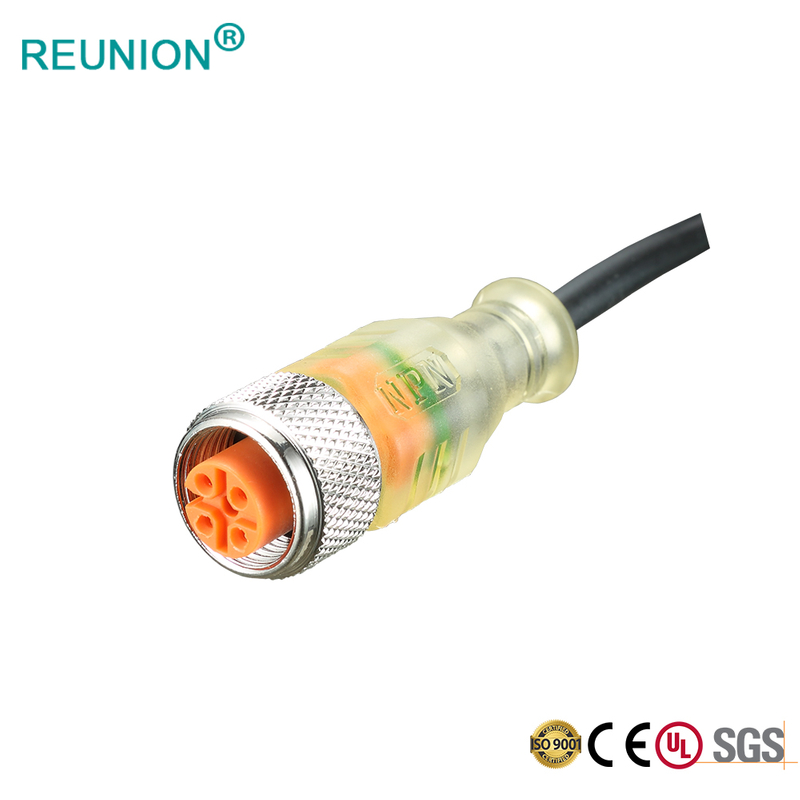 M12 D-Code Female Panel Connector with RJ45 Adapter Cable Connector ...