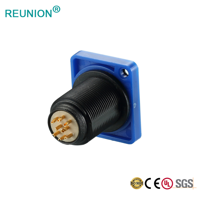 Panel Mount Waterproof Solder Wire Push Pull Cable Connectors Flange ...